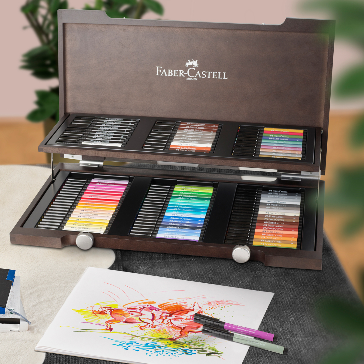 Faber-Castell Pitt Artist Wooden Box Set (Pack of 90) - Transition Store