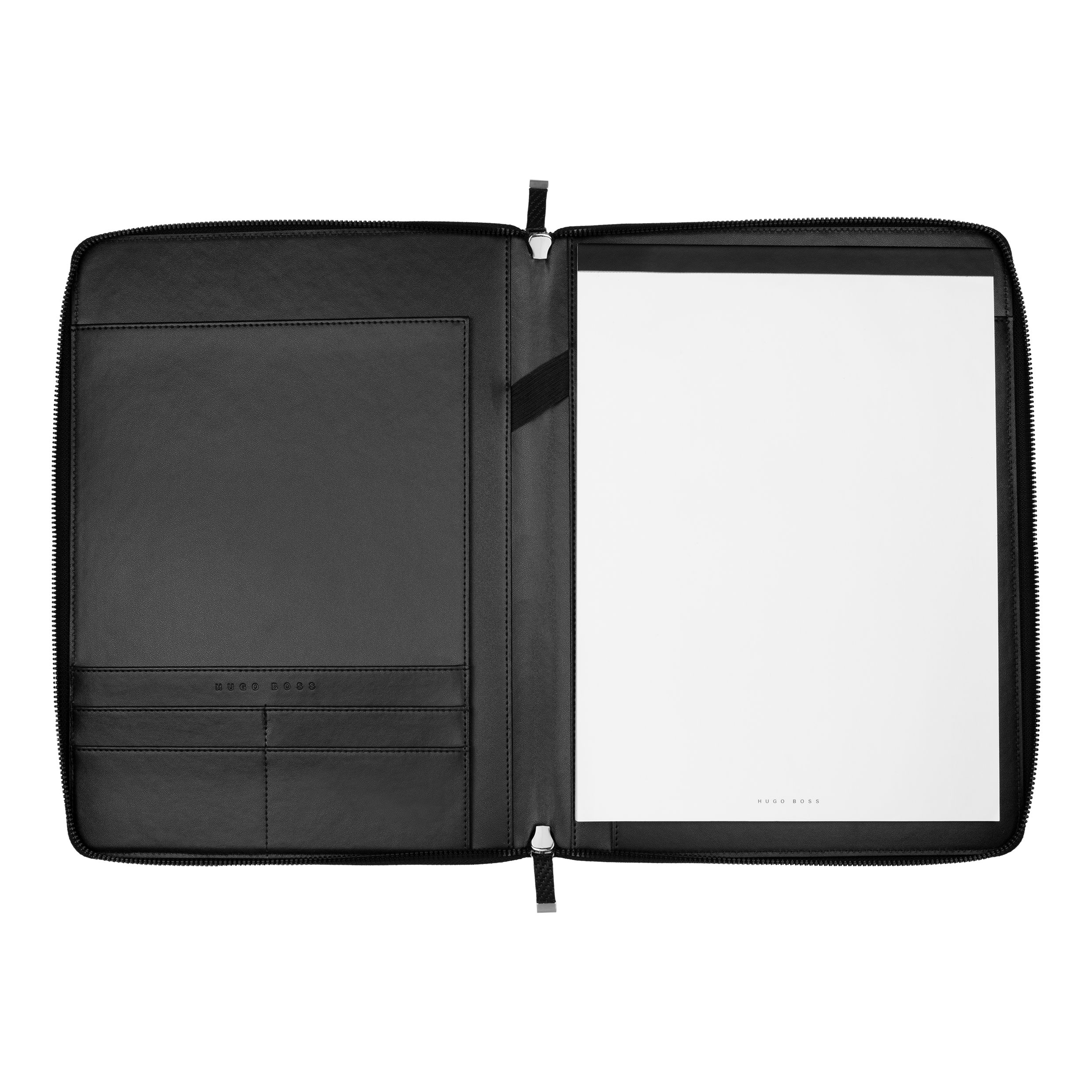 Hugo Boss Conference Folder Zip A4 Herringbone Black - Transition Store